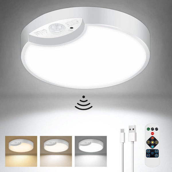 MABOSY Battery Operated Motion Sensor Ceiling Light Rechargeable Battery Powered Closet Light ...